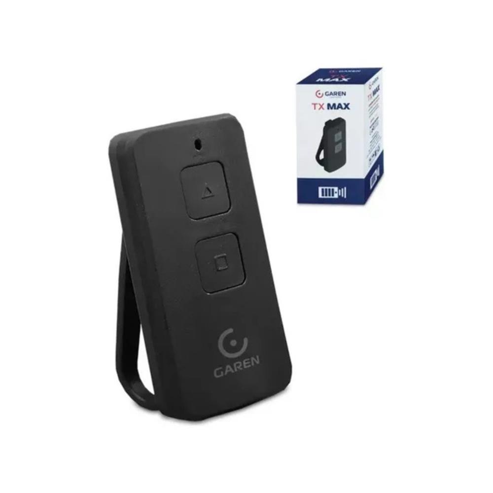 Controle Garen TX MAX, 100 metros, 2 botões, 3Vcc, Preto - SHOPAR