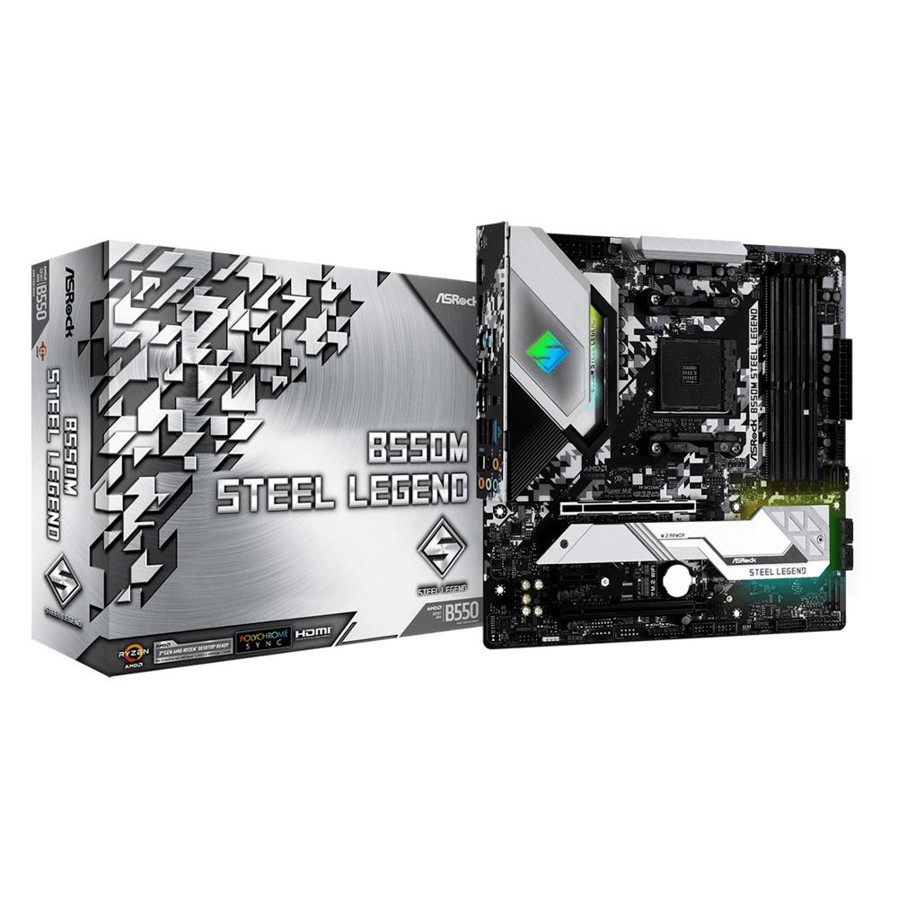 OPENBOX Placa Mãe ASRock B550M Steel Legend, Chipset B550, AMD AM4 ...